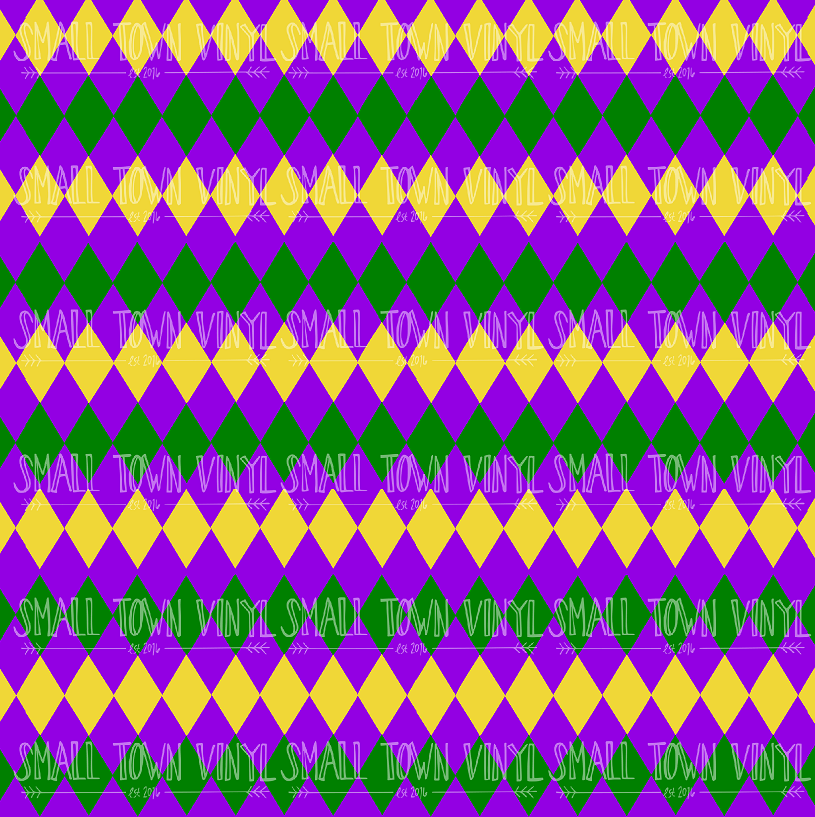 Mardi Gras - Diamonds Printed Vinyl – Small Town Vinyl